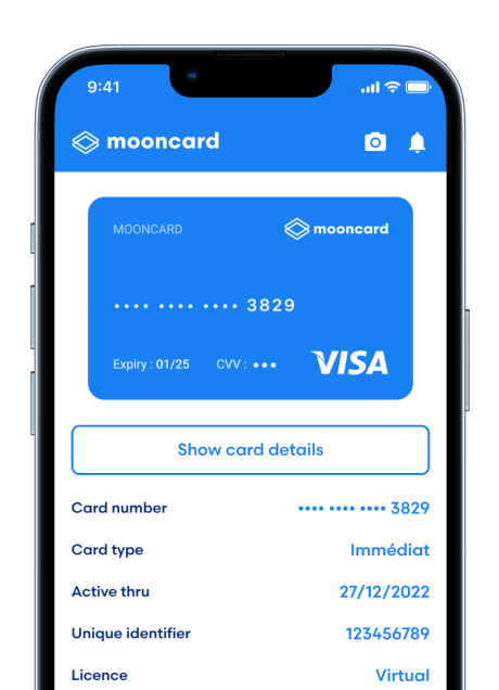 Virtual card: create your virtual credit card - Mooncard